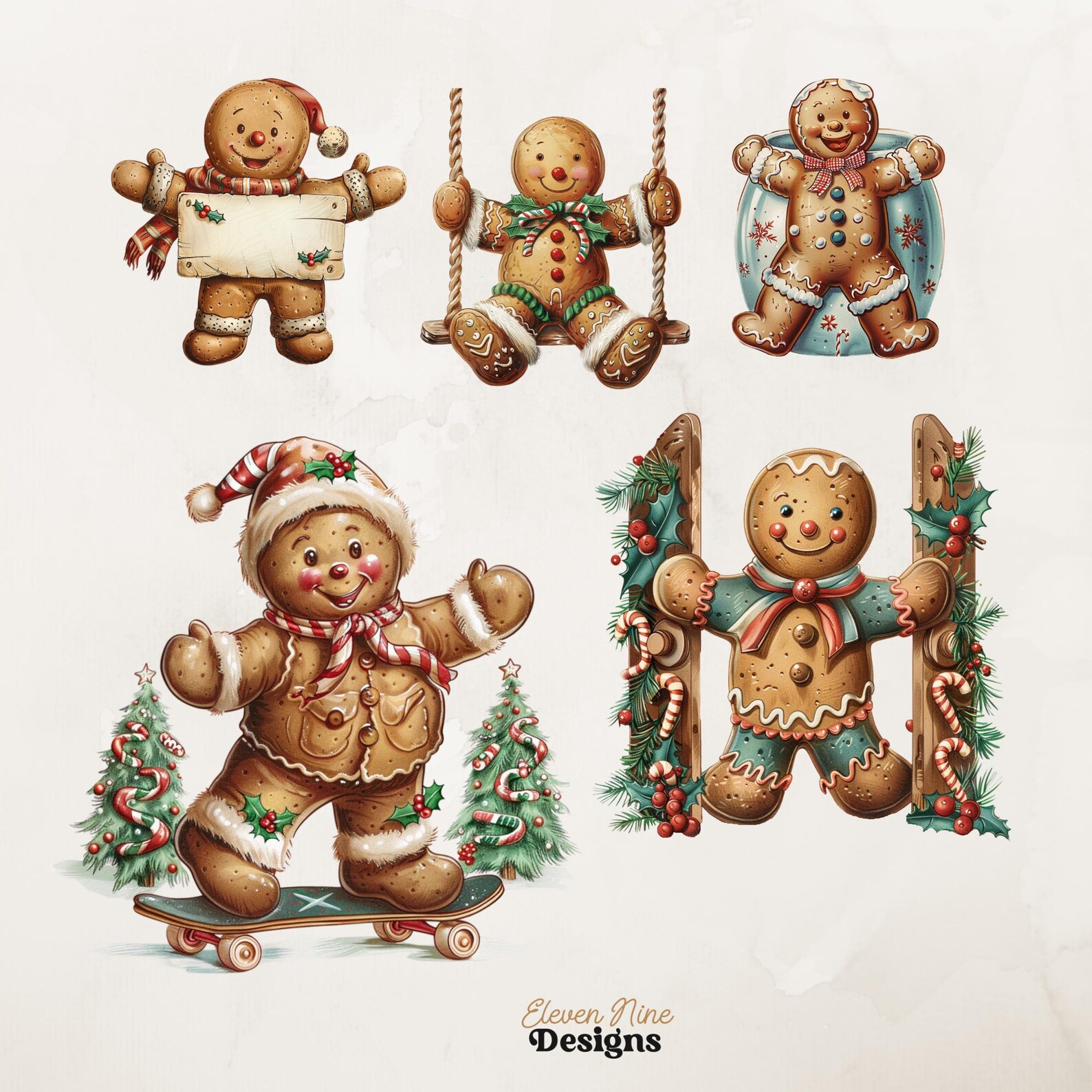 Gingerbread Clipart PNG, Vintage Christmas Gingerbread Man, Gingerbread ...