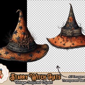 Witch Hat Clipart, Halloween Witch PNG, Commercial Use for Scrapbooking ...