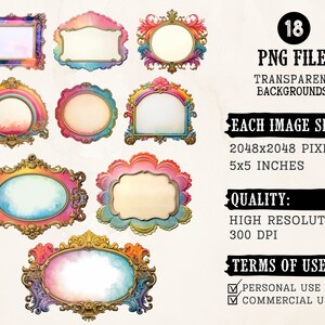 Rainbow Labels Frame Clipart, Rainbow PNG, Blank Gift Tags, Rainbow ...