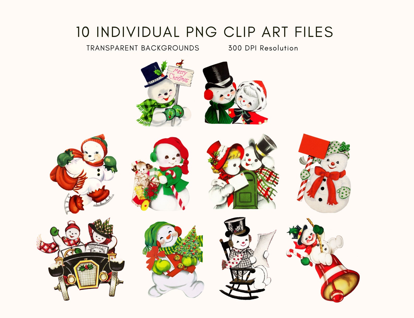 Snowman Clipart Snowmen Clipart Snowman Digital Download - Etsy