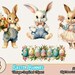 Easter Bunny PNG, Cute Easter Clipart, Easter Digital Download, Spring ...
