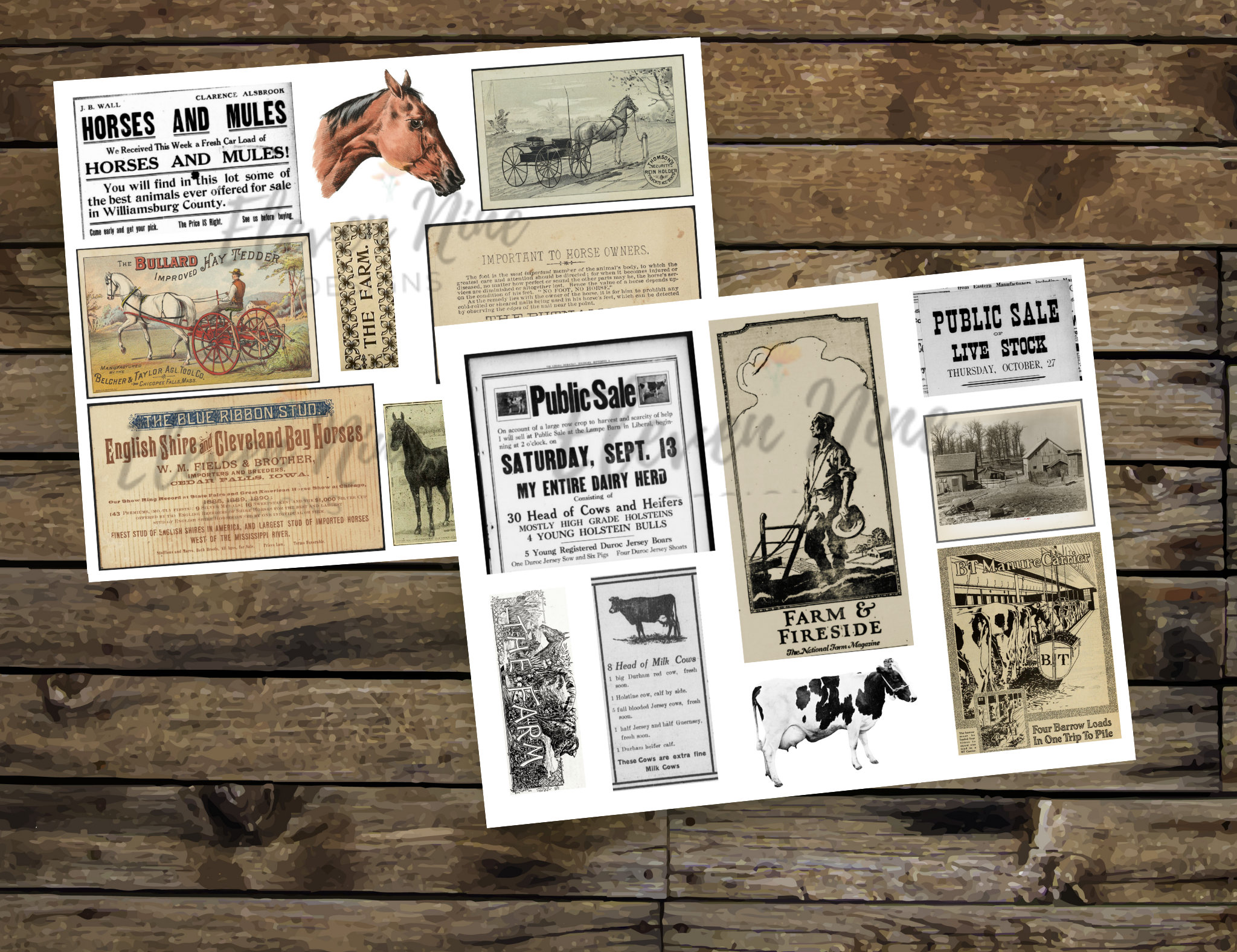 Digital Collage Sheet Farm, Vintage Farm Ephemera, Farm Journal, Farm ...