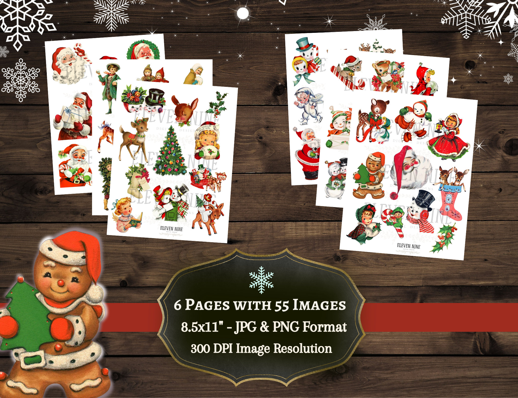 Christmas Digital Collage Sheets,printable Vintage Christmas Digital ...