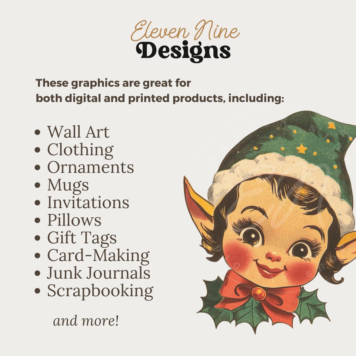Retro Christmas Elf Clipart, Elf PNG, Vintage Christmas PNG, Cute Elves ...