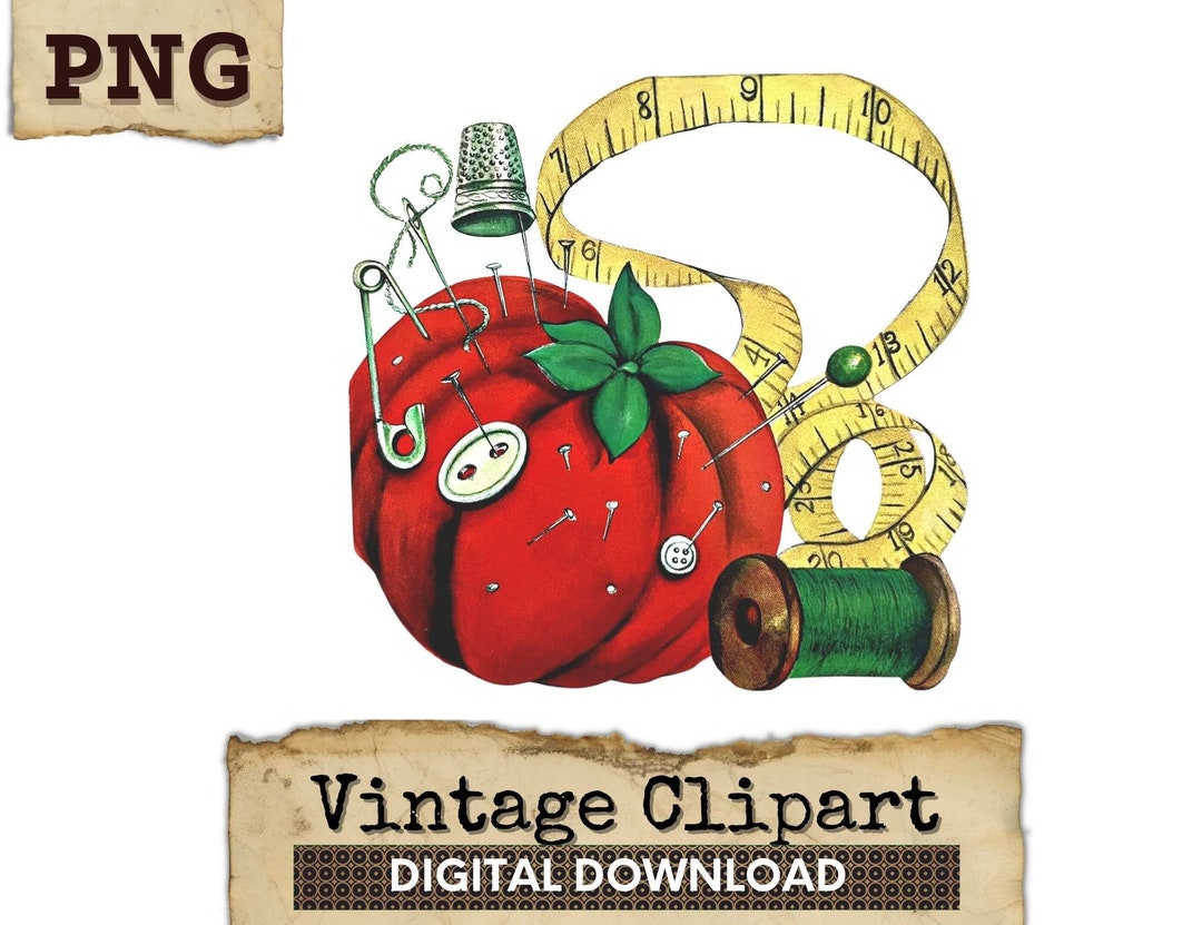 Sewing PNG, Sewing Clipart, Retro Vintage Clipart, Sewing Digital ...