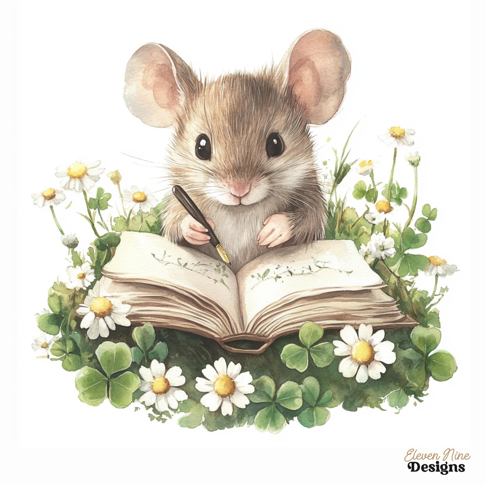 Spring Mice Clipart, Cute Mouse Illustrations, Floral Animal Art ...