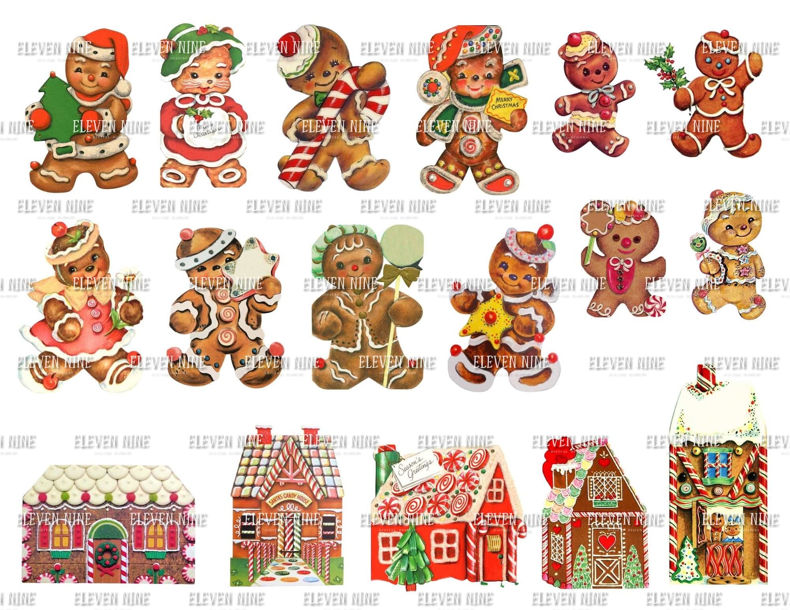 Gingerbread Printable Printable Vintage Christmas Digital - Etsy