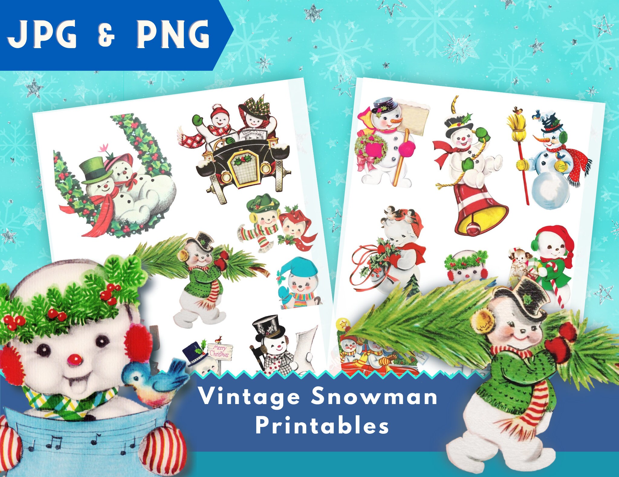 Christmas Digital Collage Sheets Winter Journal Scrapbook Christmas ...