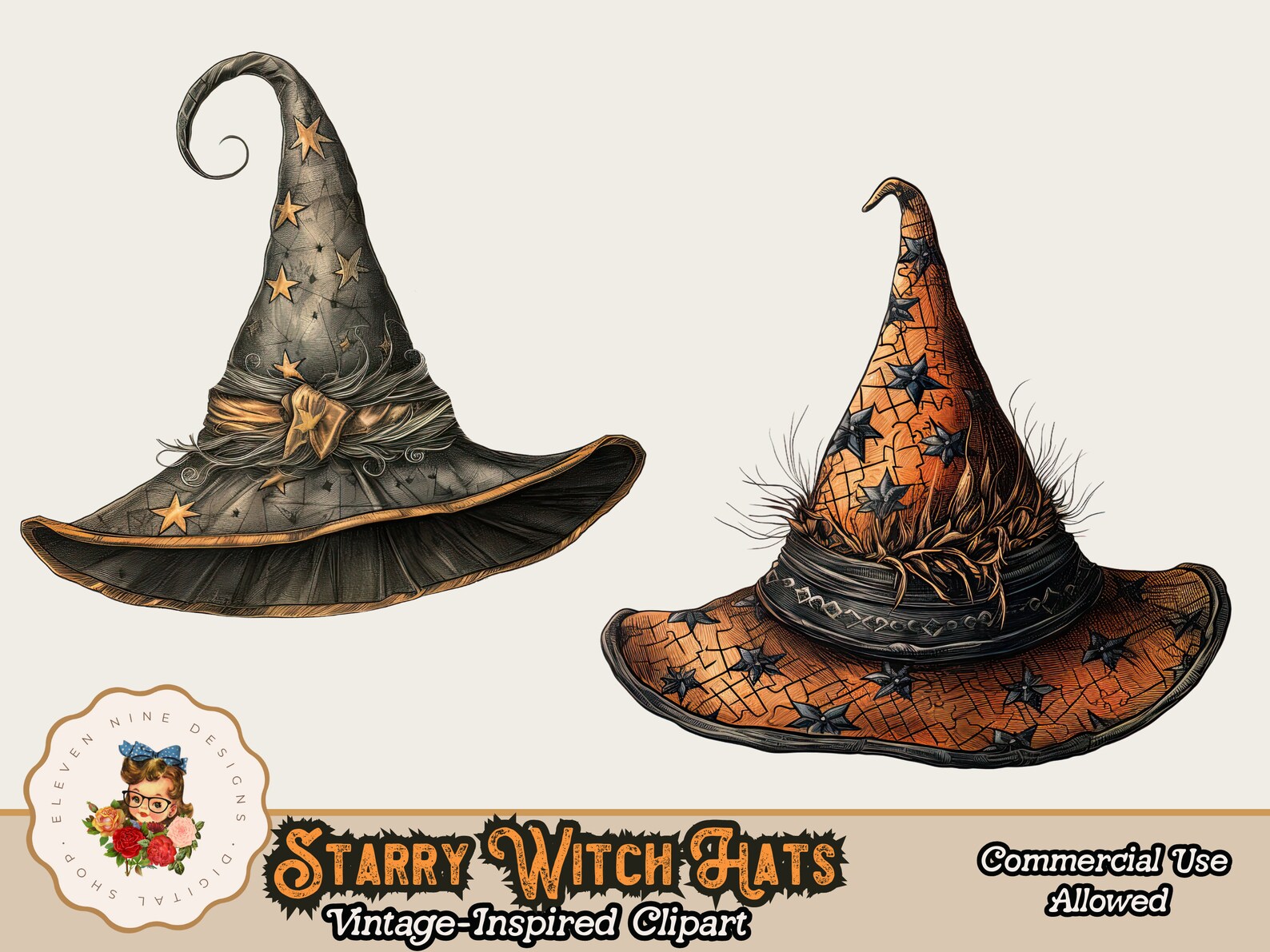 Witch Hat Clipart, Halloween Witch PNG, Commercial Use for Scrapbooking ...