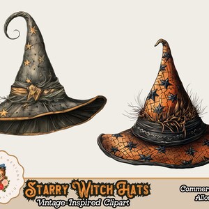 Witch Hat Clipart, Halloween Witch PNG, Commercial Use for Scrapbooking ...