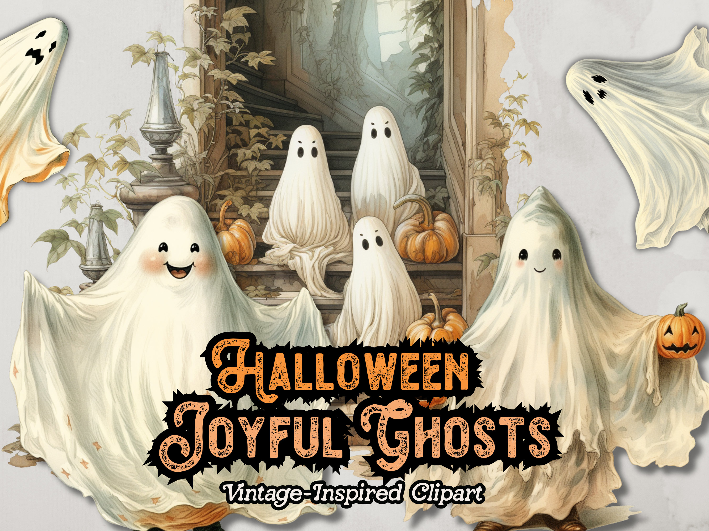Ghost Clipart PNG Commercial Use, Cute Halloween Ghost Clipart ...