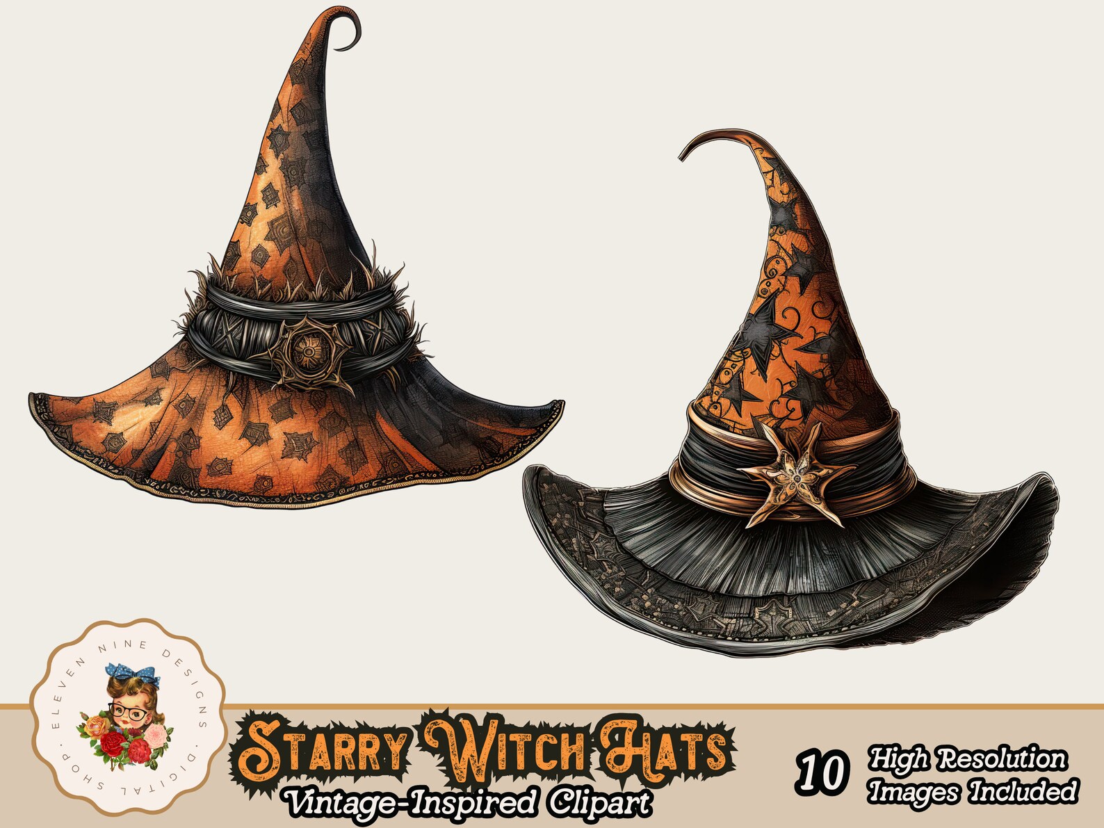 Witch Hat Clipart, Halloween Witch PNG, Commercial Use for Scrapbooking ...