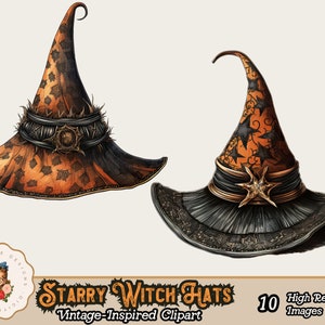Witch Hat Clipart, Halloween Witch PNG, Commercial Use for Scrapbooking ...