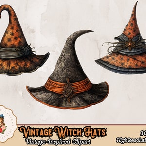 Witch Hat Clipart, Halloween Witch PNG, Commercial Use for Scrapbooking ...