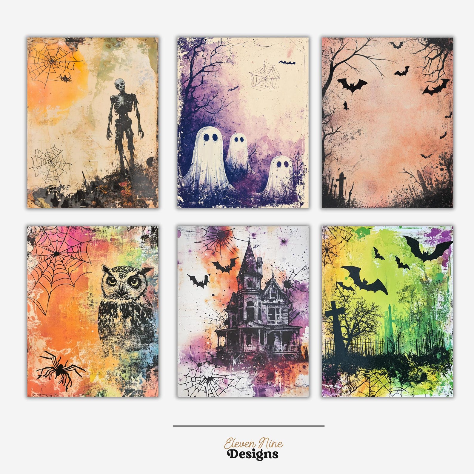 Halloween Grunge Digital Paper Pack – 30 Spooky 8.5x11" Jpgs, Horror ...