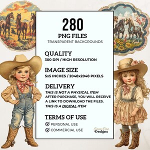 Vintage Cowgirl Clipart, Western Theme Graphics, Retro Cowgirl ...