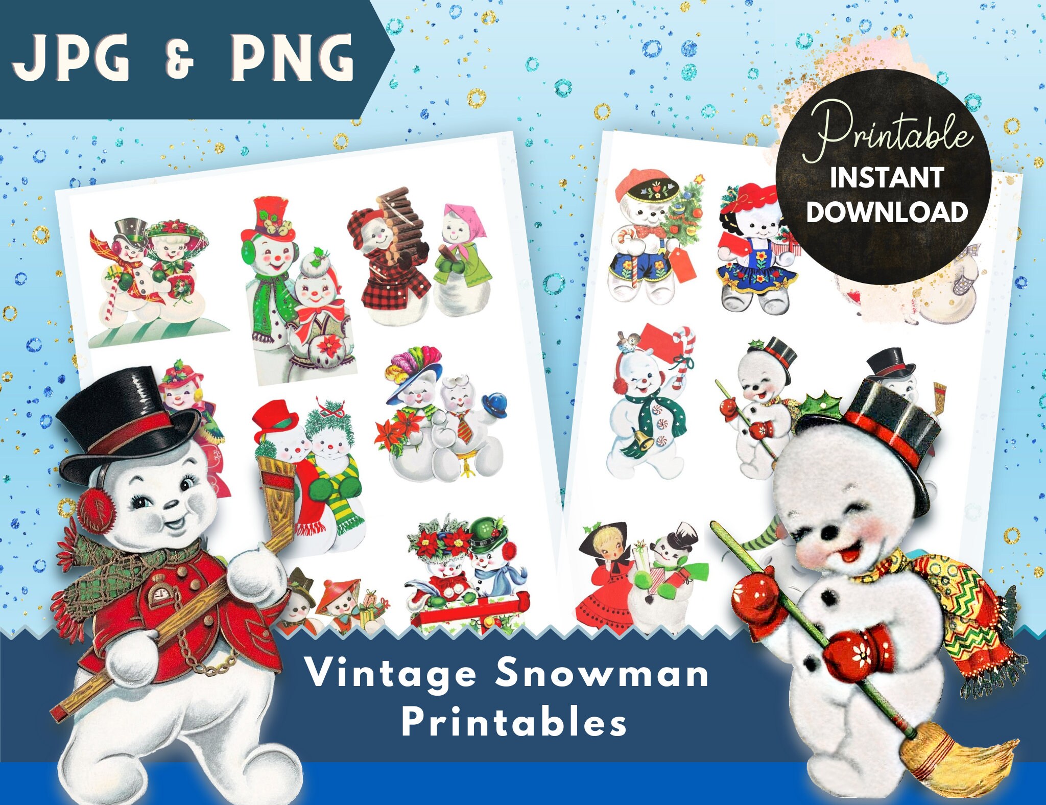 Christmas Digital Collage Sheets Winter Journal Scrapbook Christmas ...