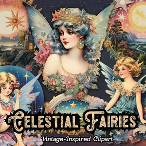 Fairy Clipart, Celestial Fairy PNG, Fantasy Digital Clipart, Rainbow ...