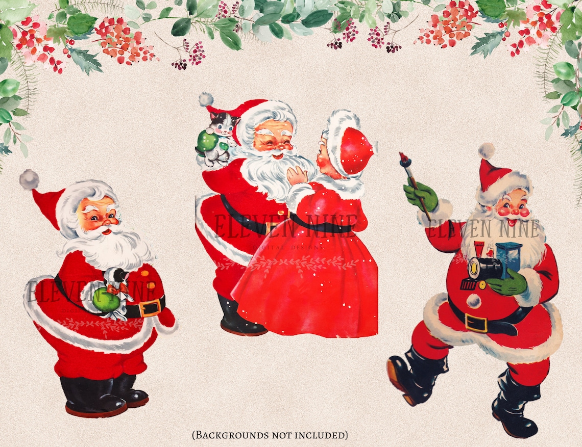 Santa Clipart Christmas Clipart Santa Digital Download - Etsy