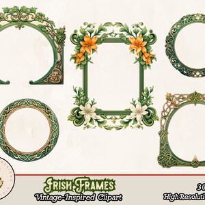 St. Patrick's Day Frames Clipart, Vintage Frame PNG, Irish Clipart ...