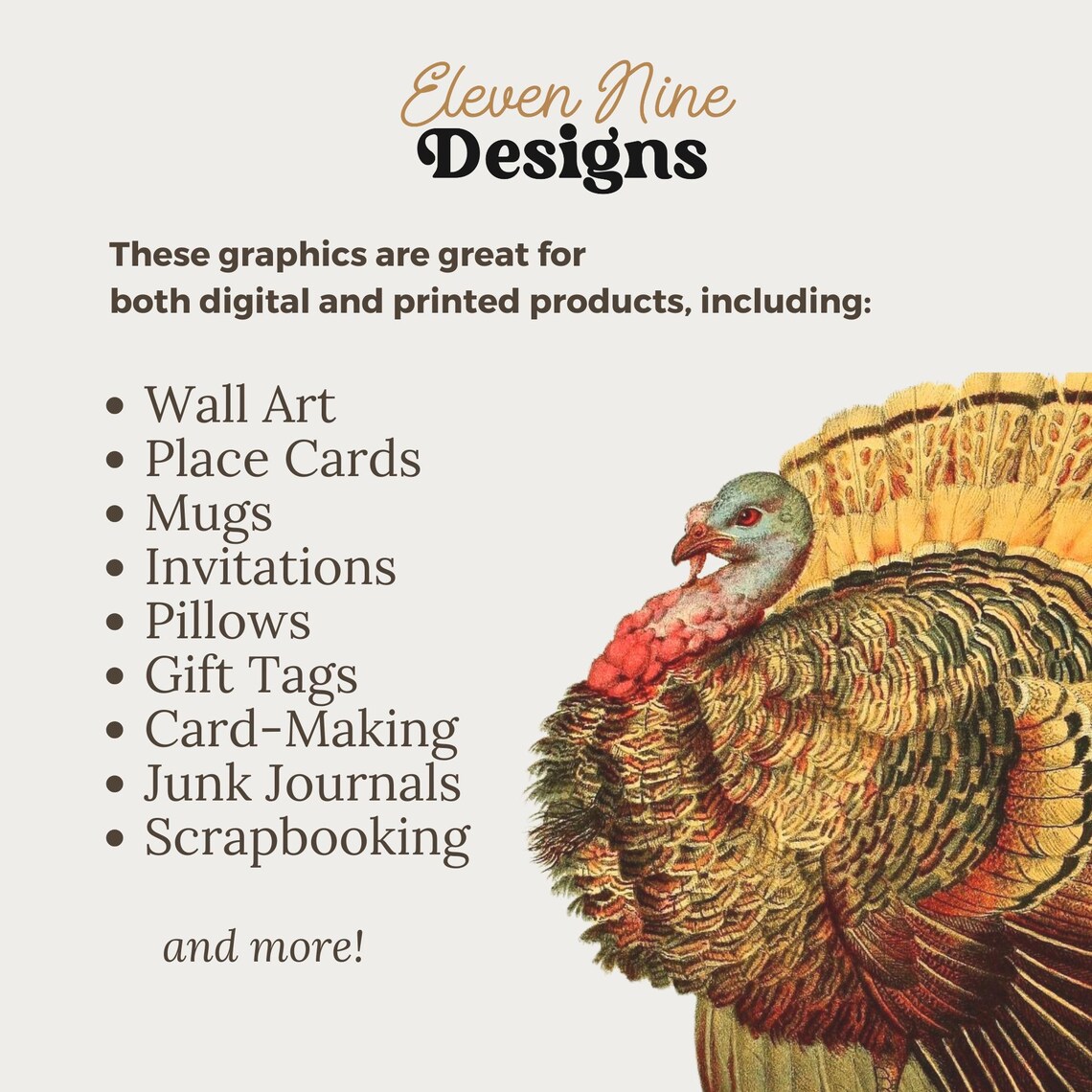 Vintage Victorian Turkey Illustration: Thanksgiving Clipart (PNG ...