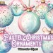 Watercolor Pastel Christmas Ornament Clipart, Pastel Christmas PNG ...