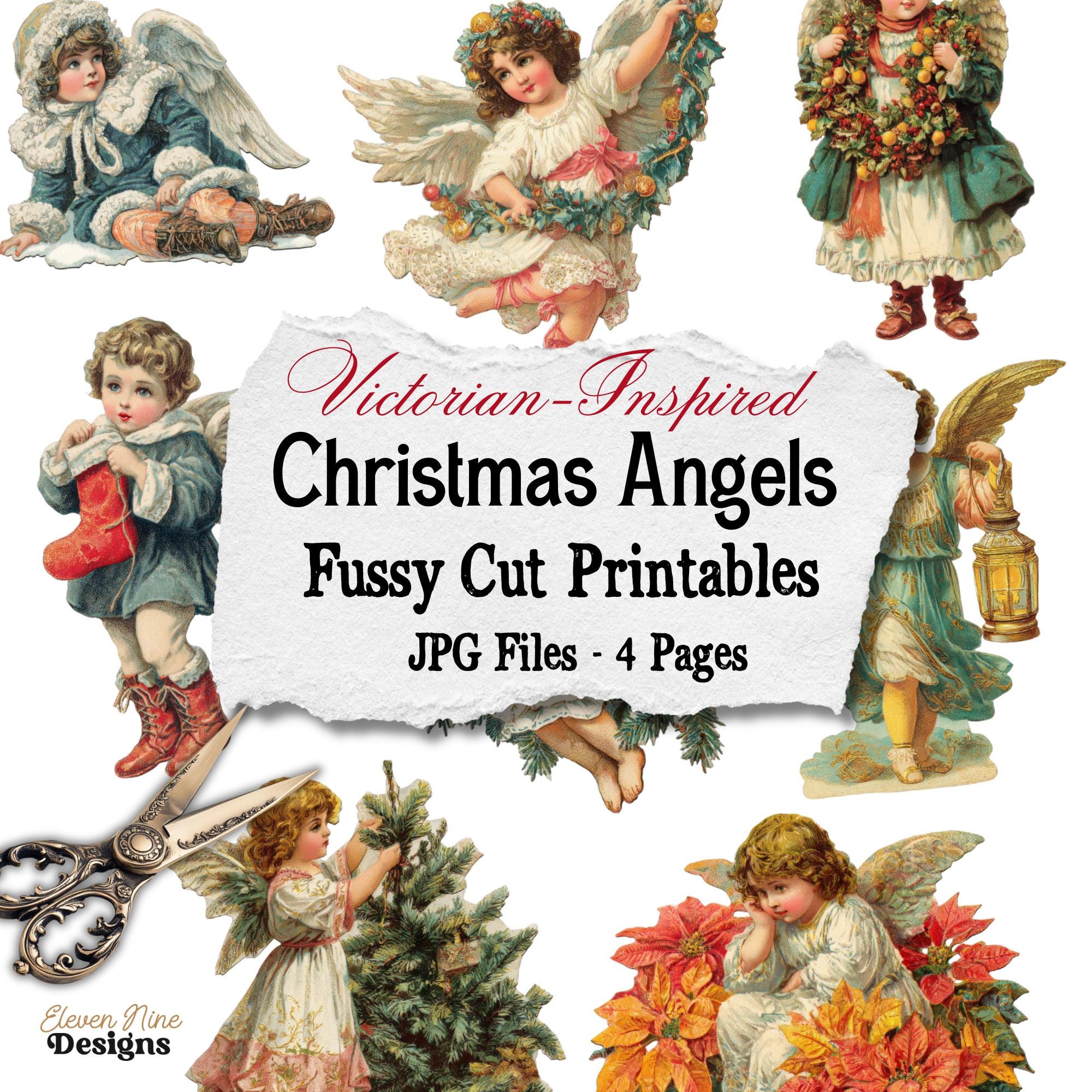 Victorian Christmas Angel Printables, Vintage Antique Fussy Cut ...