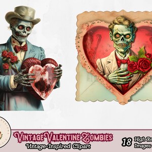 Valentines Clipart, Zombie PNG, Zombie Valentine Digital Download ...