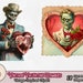 Valentines Clipart, Zombie PNG, Zombie Valentine Digital Download ...