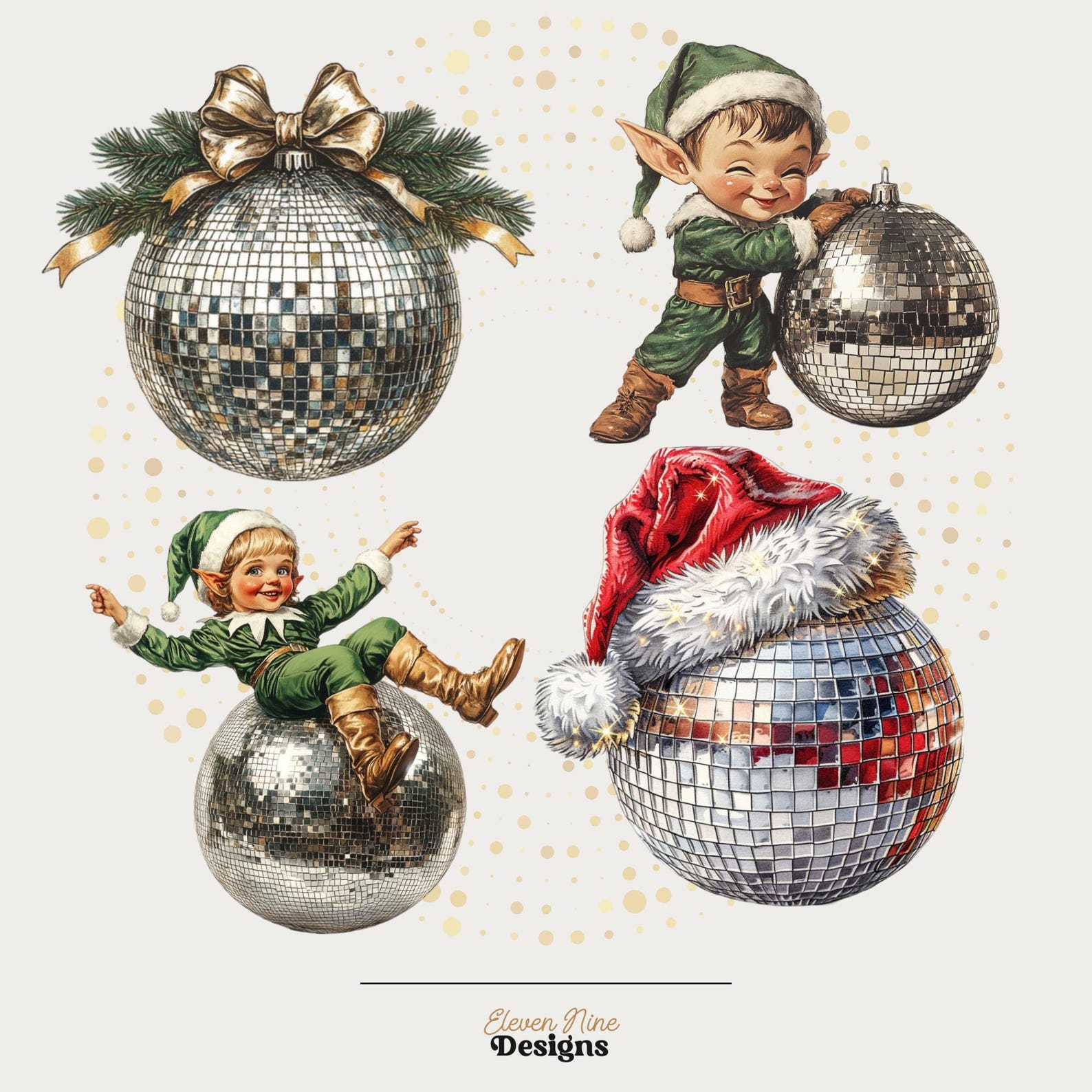 Disco Santa PNG, Dancing Santa Design, Cute Retro Santa Claus Clipart ...