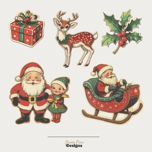 Retro Santa PNG, Cute Santa Clipart, Vintage Christmas Clipart, Retro ...