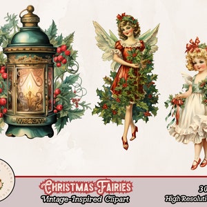Christmas Fairy Clipart, Commercial Use, Fairy PNG Clipart, Christmas ...