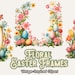 Floral Easter Frame Clipart, Easter Flowers PNG, Vintage Easter Clipart ...