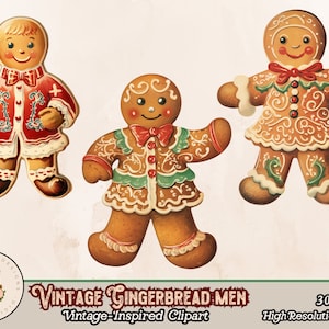Gingerbread Clipart PNG, Vintage Christmas Gingerbread Man, Gingerbread ...