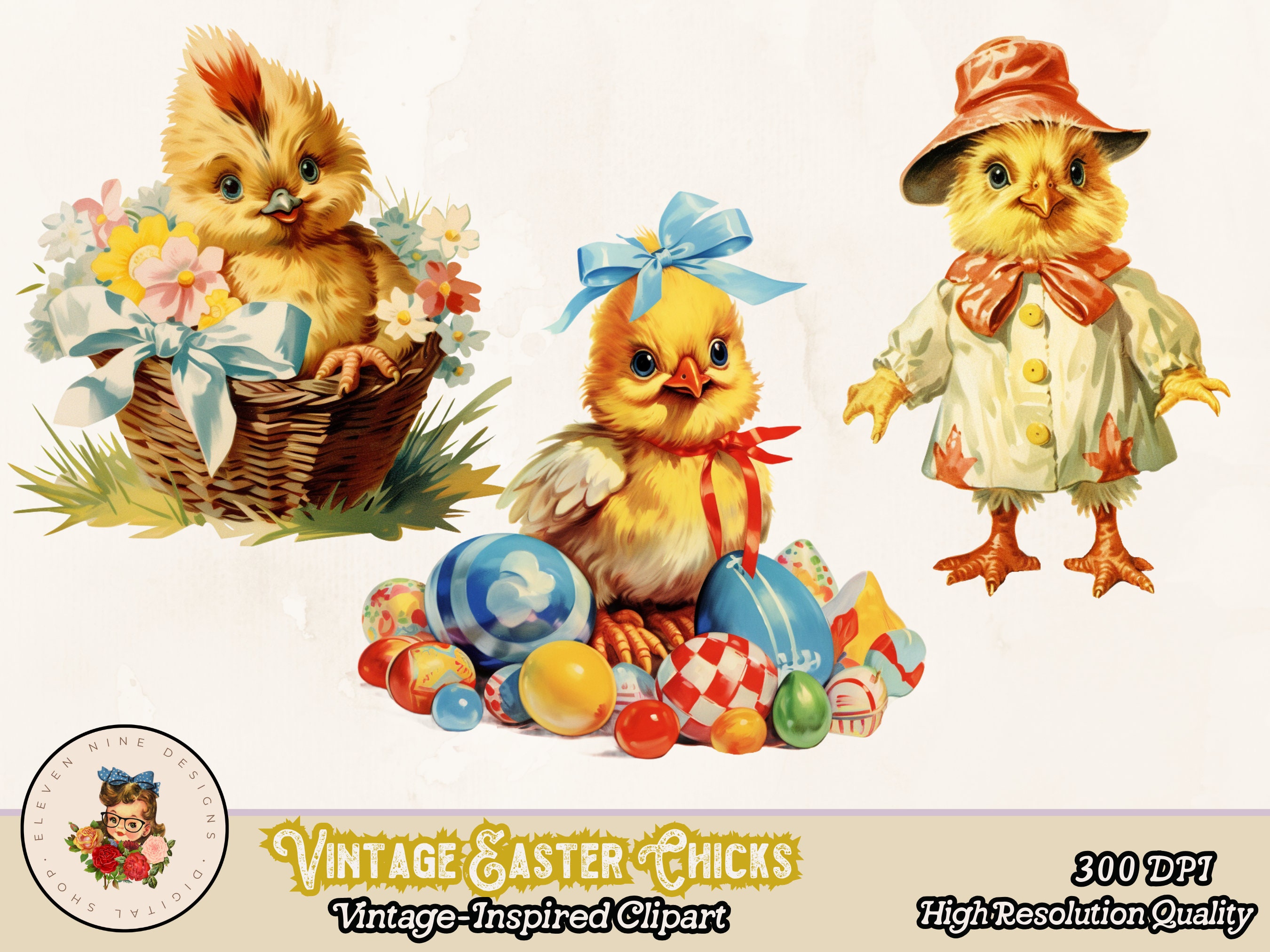 Easter Chick Clipart, Easter PNG, Spring Easter Basket PNG, Cute Baby ...