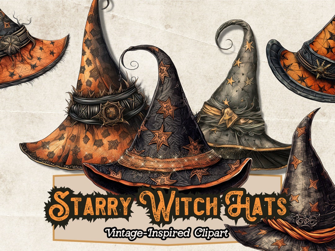 Witch Hat Clipart, Halloween Witch PNG, Commercial Use for Scrapbooking ...
