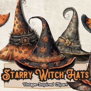 Witch Hat Clipart, Halloween Witch PNG, Commercial Use for Scrapbooking ...