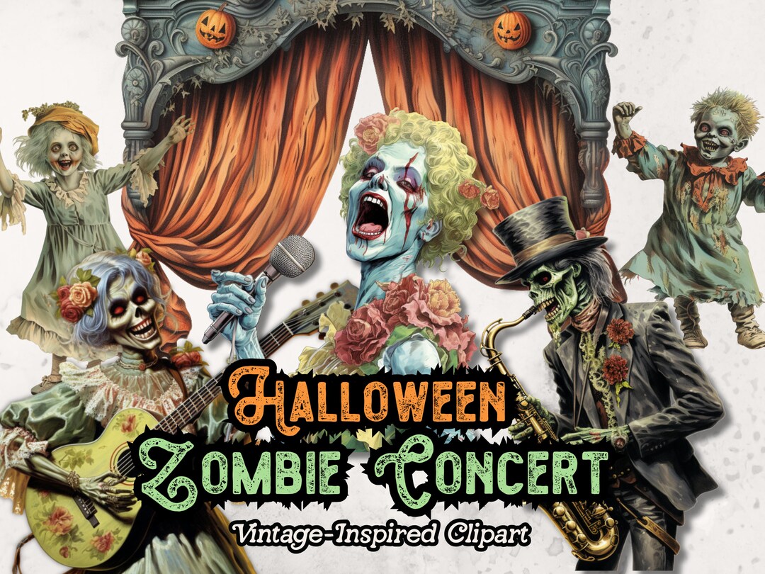 Halloween Zombies Clipart, Zombie PNG, Horror PNG, Concert Music ...
