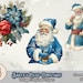 Blue Christmas Clipart, Vintage Blue Santa Christmas PNG, Blue Winter ...