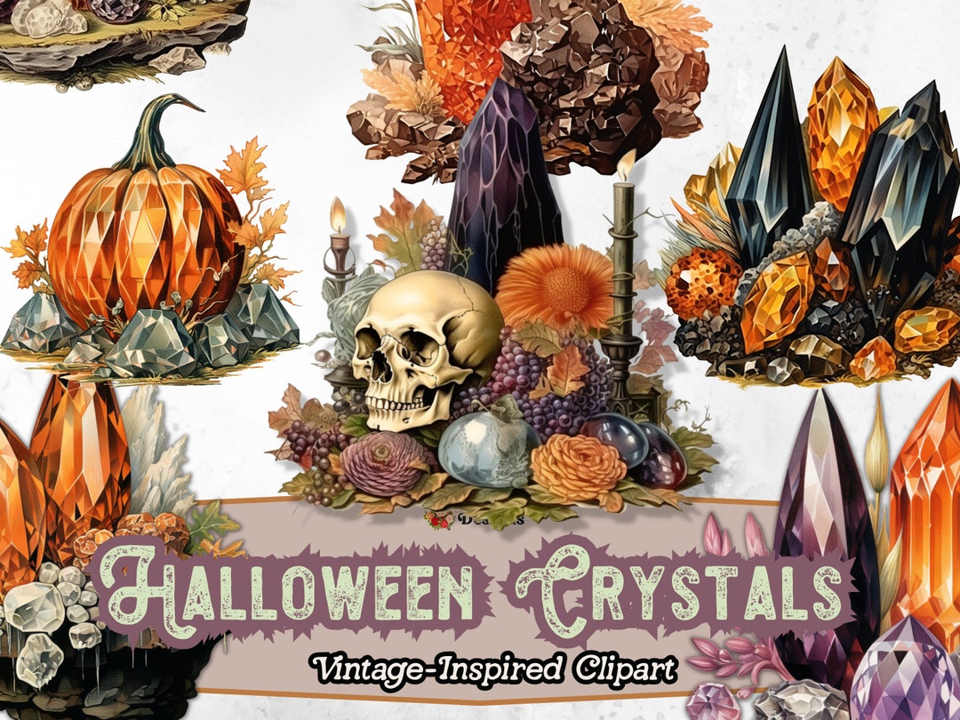 Crystal Clipart, Crystal PNG, Gothic Halloween Gemstone Clipart ...