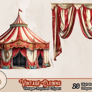 Vintage Clown PNG Clipart, Circus Digital Clipart, Carnival, Circus ...