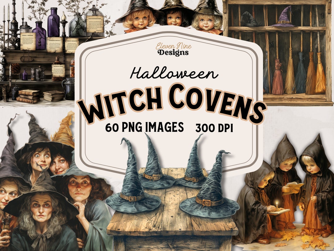 Halloween Witch PNG, Three Witches Magical Fantasy Clipart, Digital ...