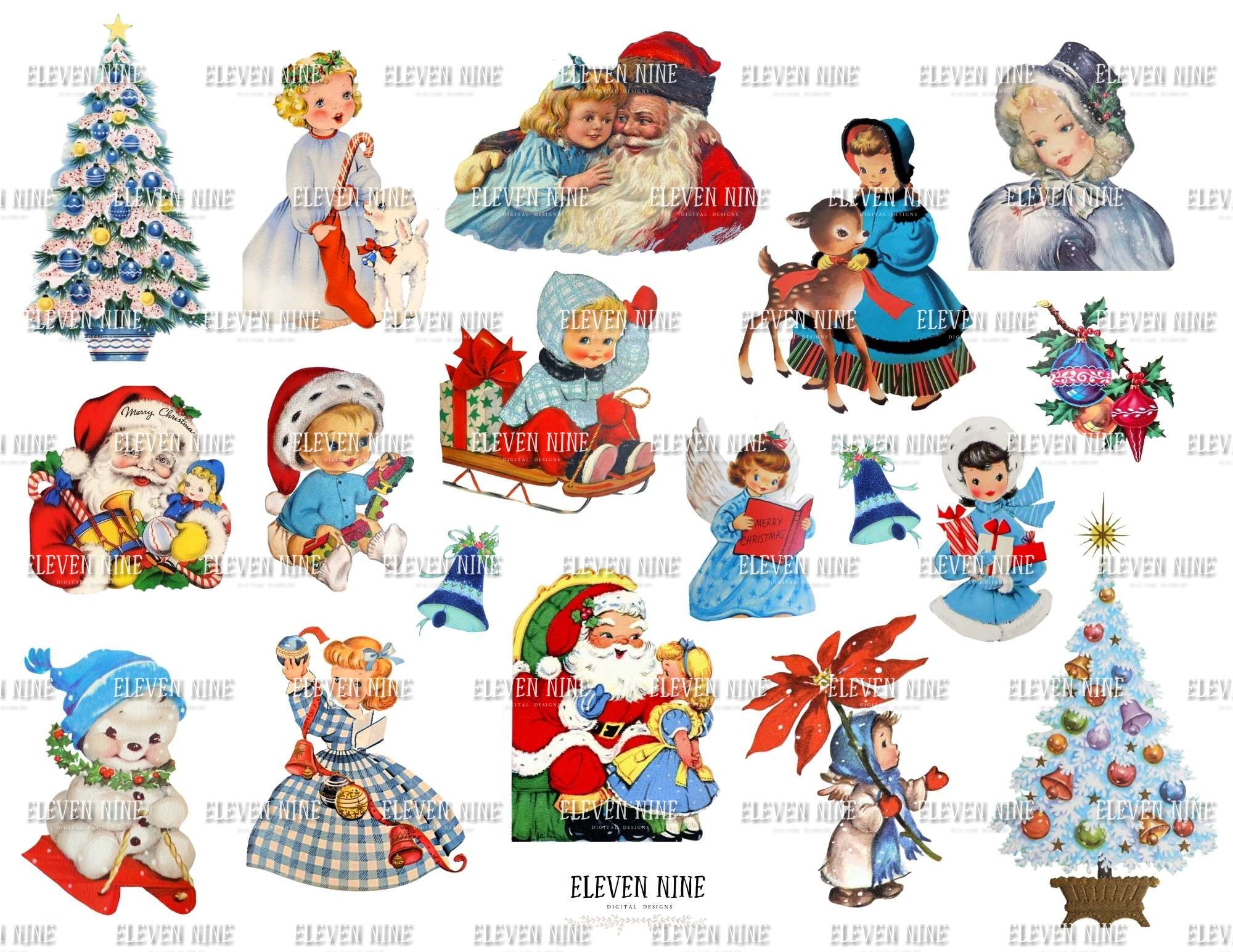 Christmas Digital Collage Sheets Printable Vintage Christmas - Etsy