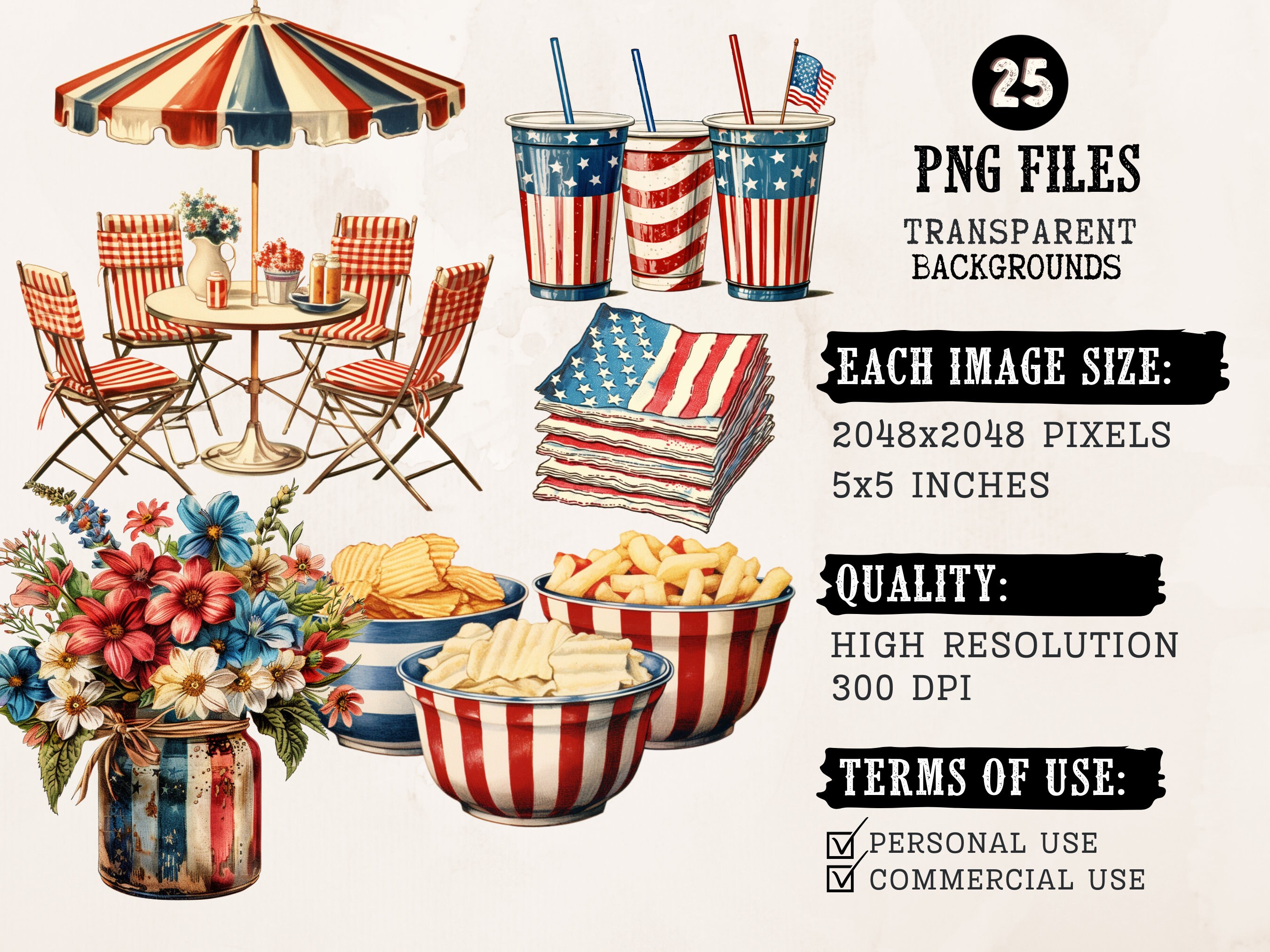 July 4th Clipart PNG, Fourth of July BBQ Cook Out Grill Clipart, Summer ...