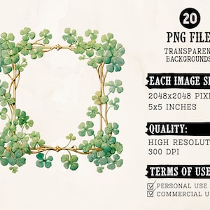 St. Patrick's Day Frames Clipart, Vintage Frame PNG, Irish Clipart ...
