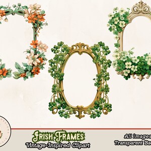 St. Patrick's Day Frames Clipart, Vintage Frame PNG, Irish Clipart ...