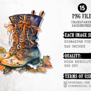 Halloween Witch Boots Clipart, Witch Boots PNG, Watercolor Gothic Witch ...