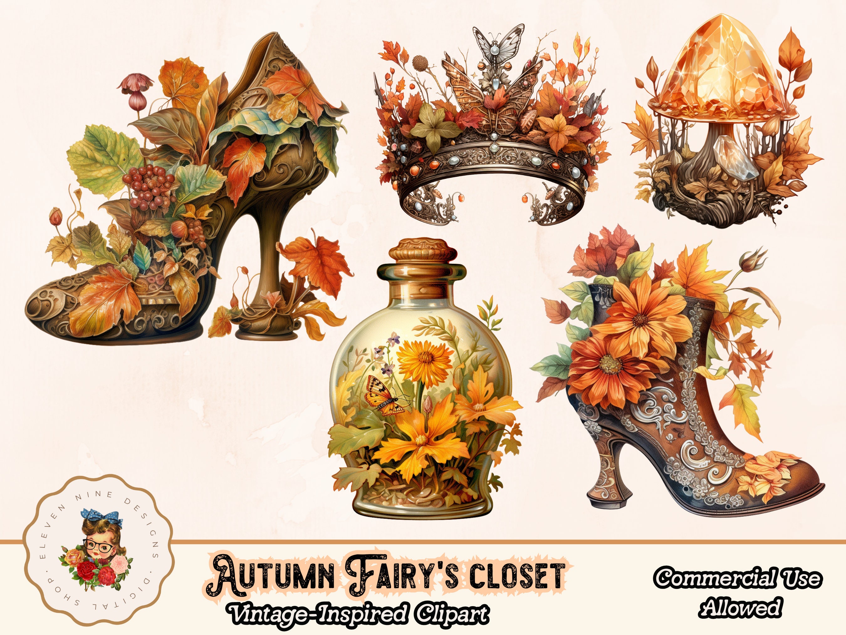 Fairy Clipart PNG, Closet Clipart, Fantasy Autumn Fall Clipart, Magical ...