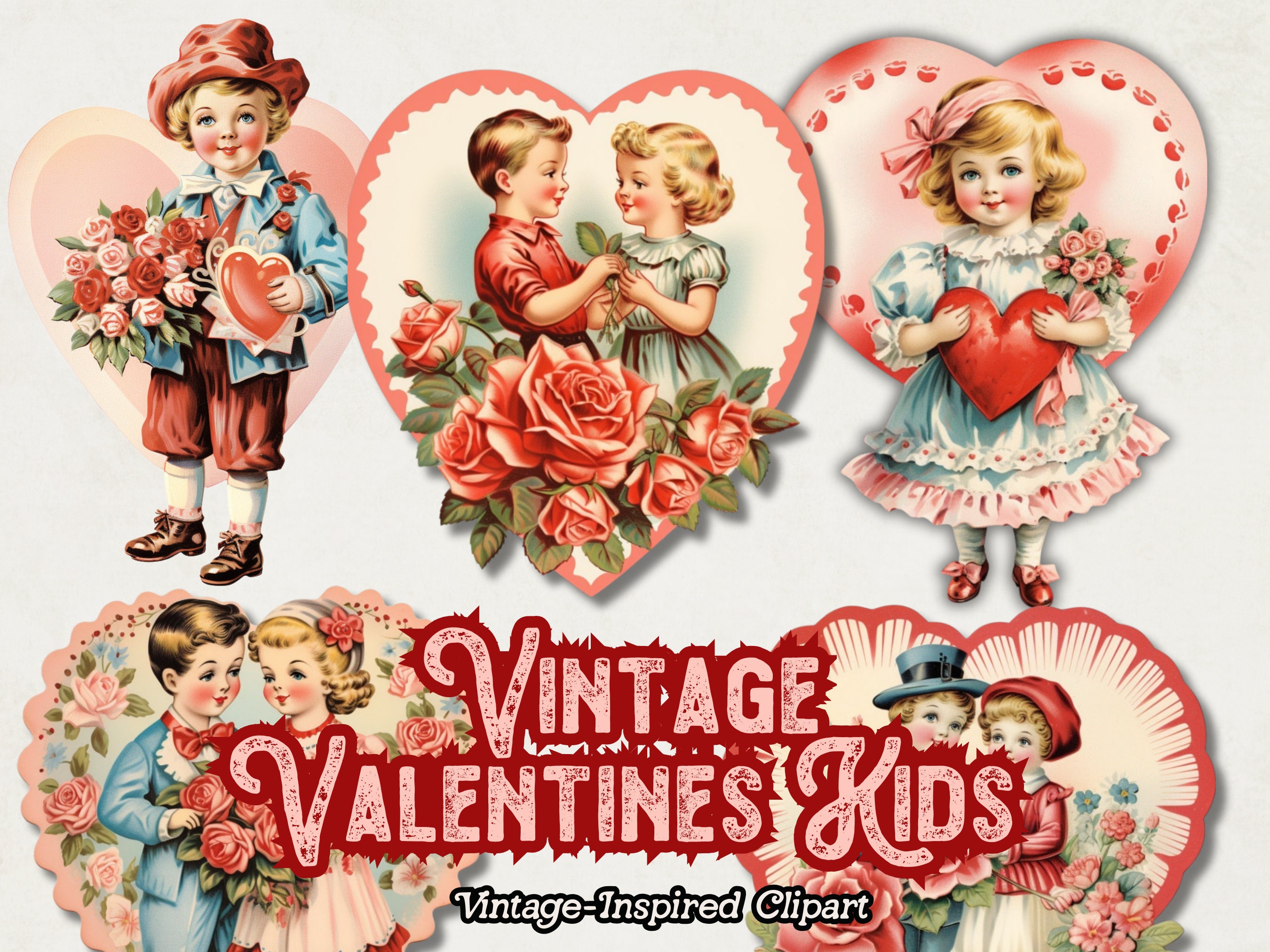 Victorian Valentines Day Clip Art Watercolor Vintage Valentine Gift