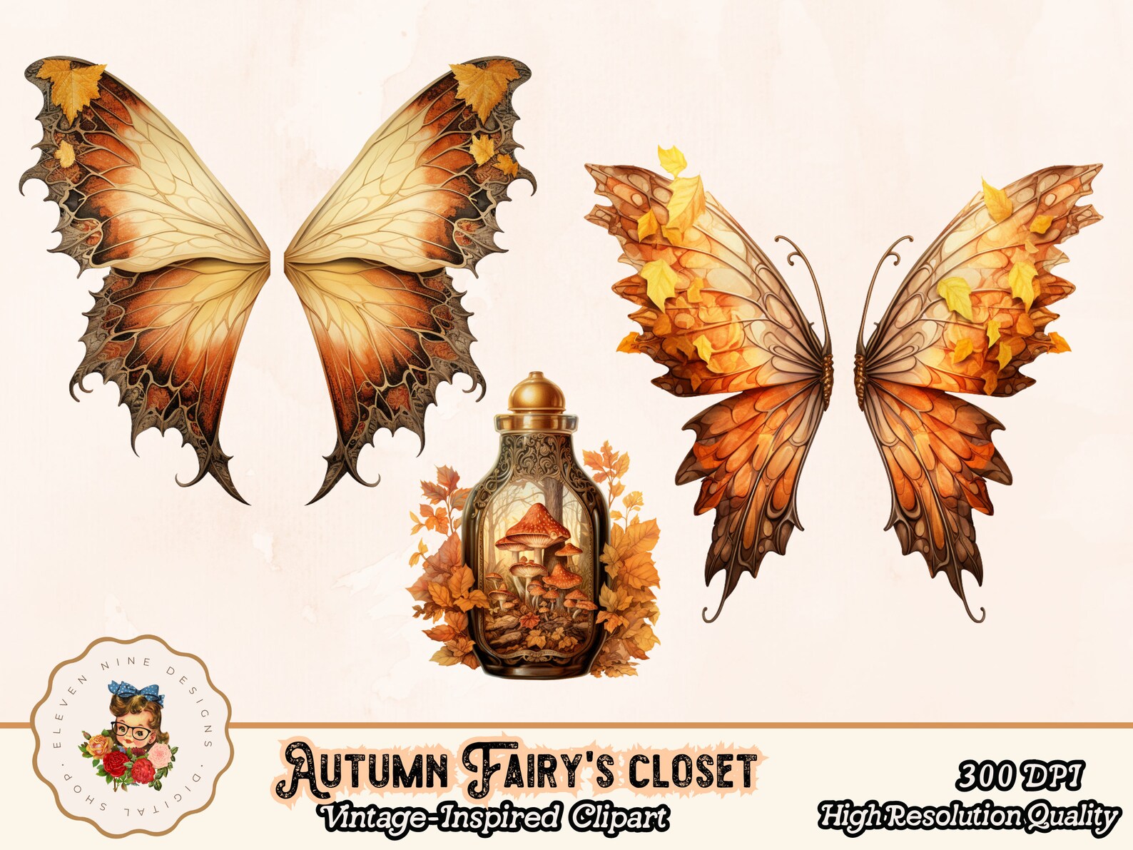 Fairy Clipart PNG, Closet Clipart, Fantasy Autumn Fall Clipart, Magical ...